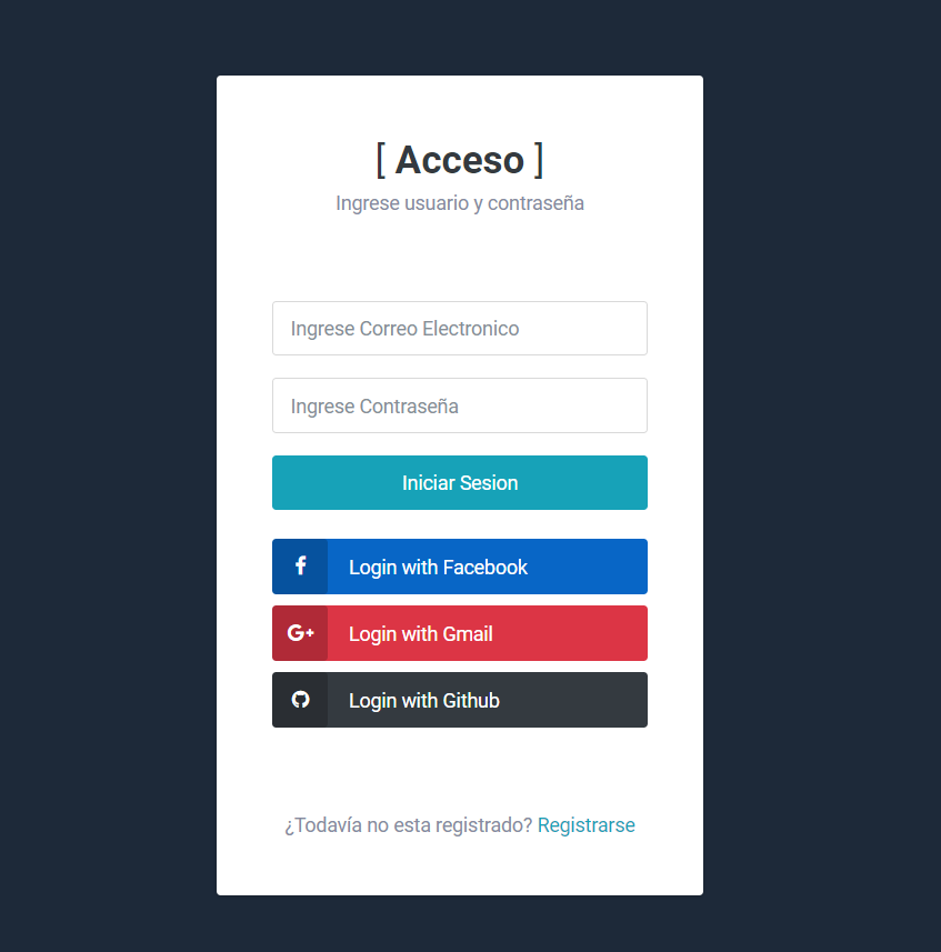 Login Redes Sociales